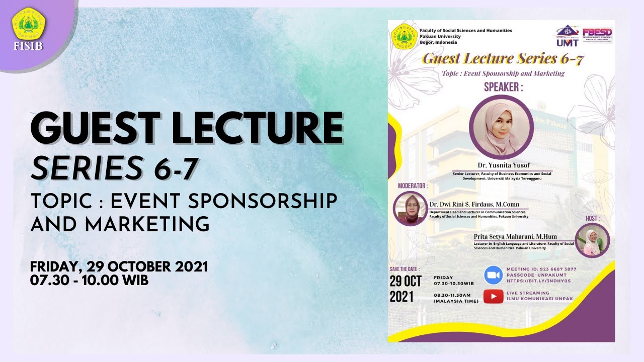 Guest Lecture Series 6-7 Topic : Event Sponsorship and Marketing - YouTube