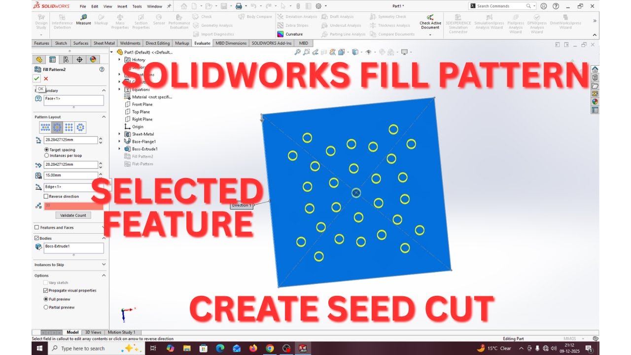SOLIDWORKS FILL PATTERN. - YouTube