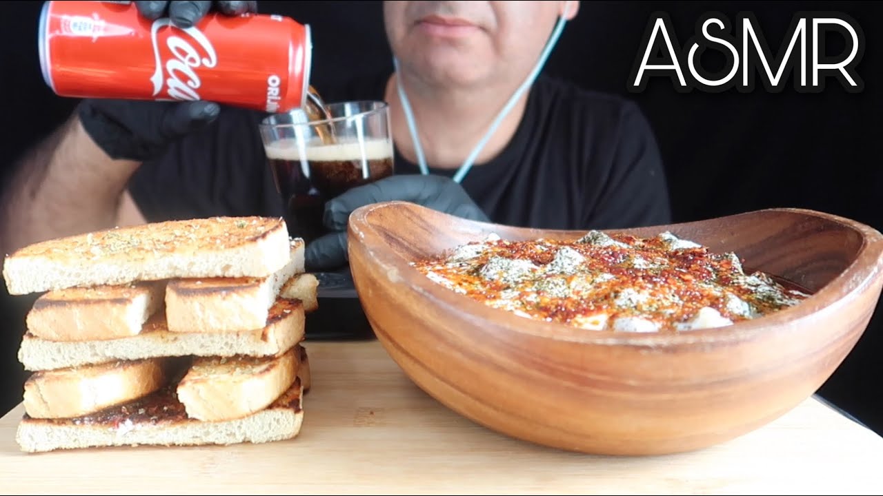[ ASMR ] MANTI 🥟 Garlic Bread MUKBANG | YOUTUBE HİKAYEM | PELİN ASMR - YouTube