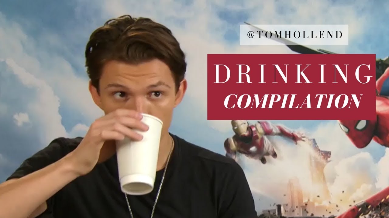 tom holland drinking water - a compilation - YouTube