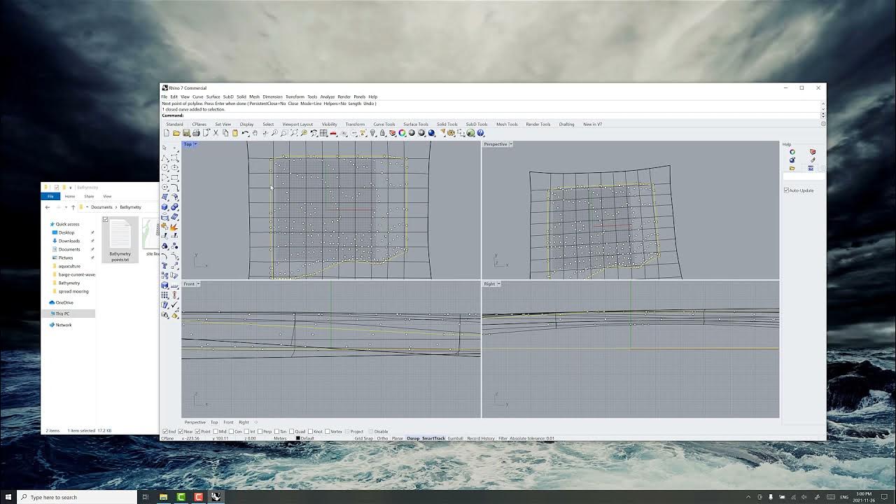 How to create a custom bathymetry mesh with point cloud data using Rhino3D - YouTube
