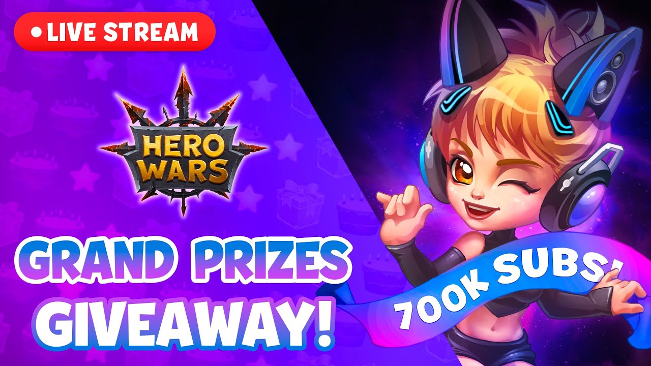 Live Stream GIVEAWAY! Celebrating 700k Subs | Hero Wars Mobile - YouTube