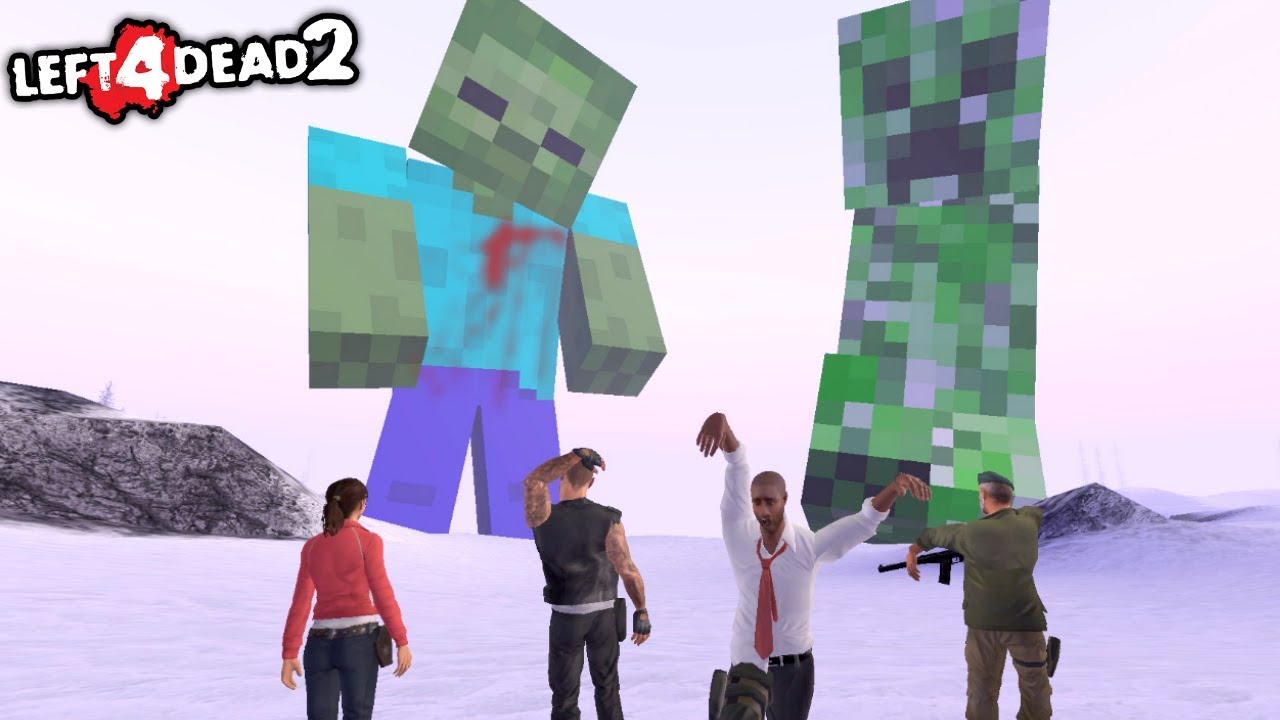 Left 4 Dead 2 con Mods: MINECRAFT 4 DEAD + Navidad LECHULOBOS!! (L4D2 ...