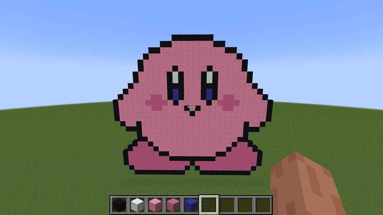 Creando a Kirby en Minecraft | Pixel Art - YouTube