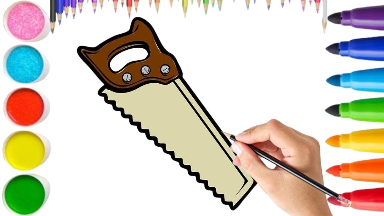 How To Draw Cute saw // Drawing, Painting & Coloring For Kids and ...