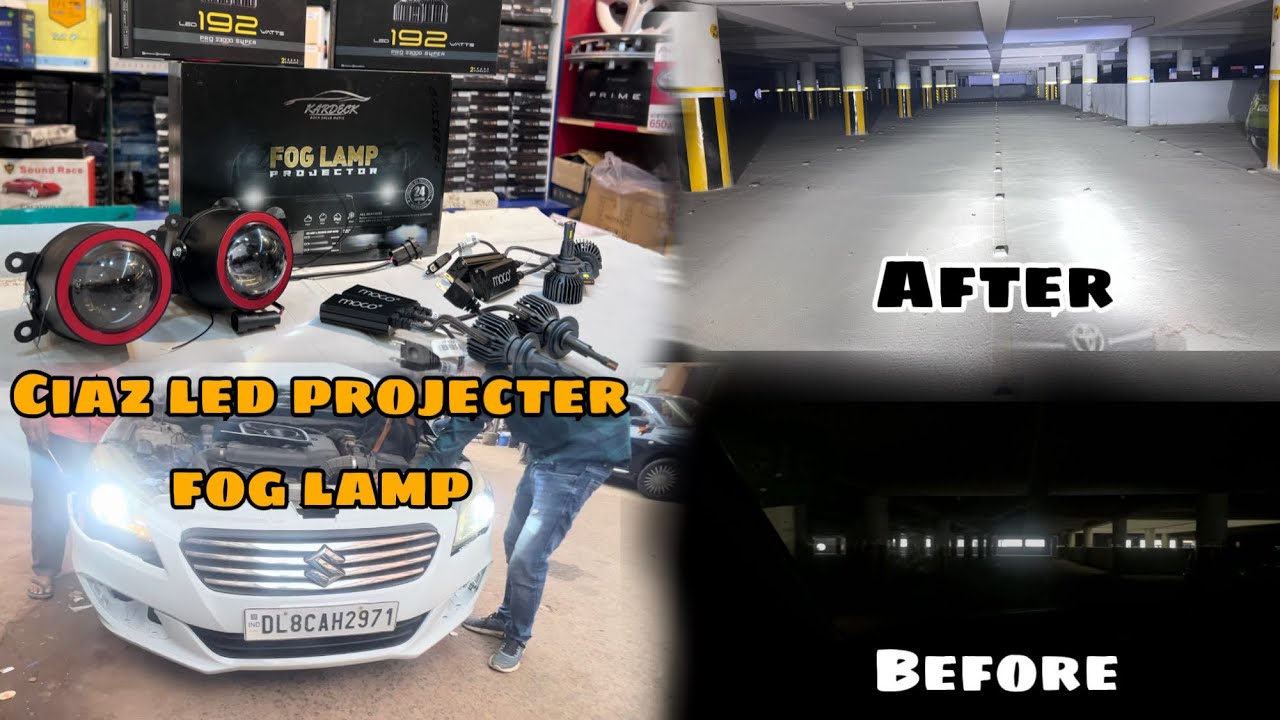 Suzuki Ciaz | moco 192 watt headlight led and laser projector in fog ...