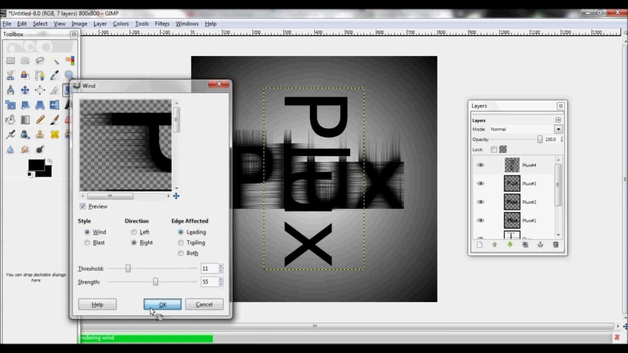 How to do the Wind Blast Effect on Gimp - YouTube