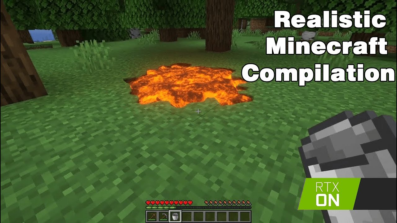Realistic minecraft compilation/ realistic water, lava, slime block etc ...