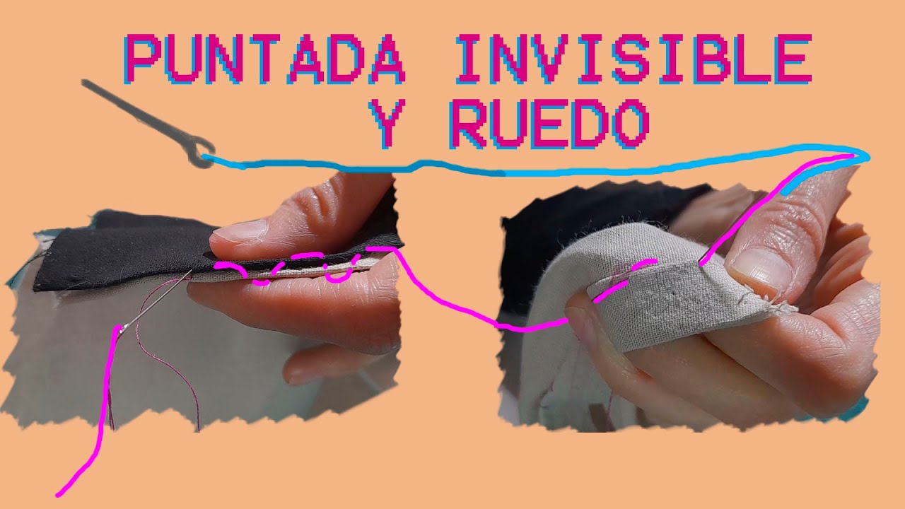 Cómo hacer PUNTADA INVISIBLE como hacer ruedo /bajo invisible - YouTube