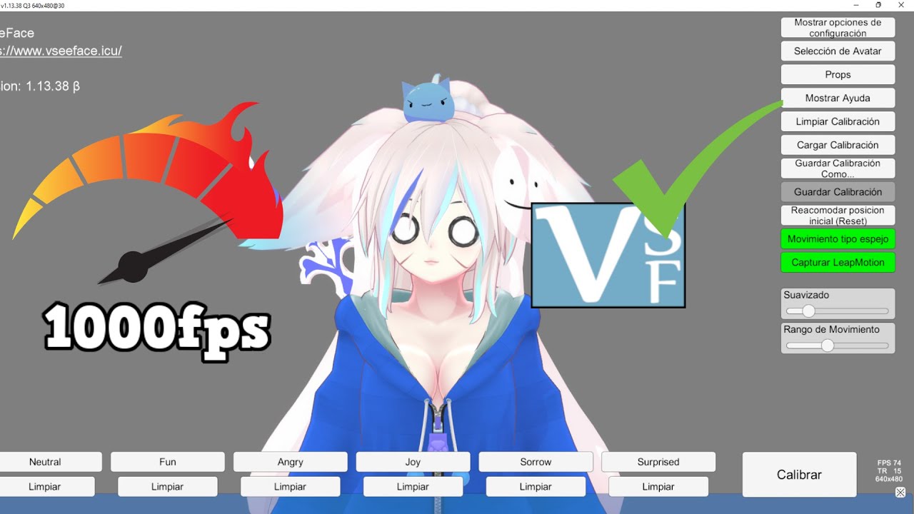 Vseeface a 1000fps Tutorial pc bajos recursos #tutorialvtuber #parcival ...