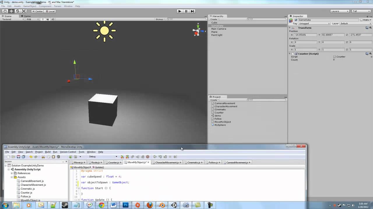Using Unity 3 Game Programming Talking To Game Objects And
