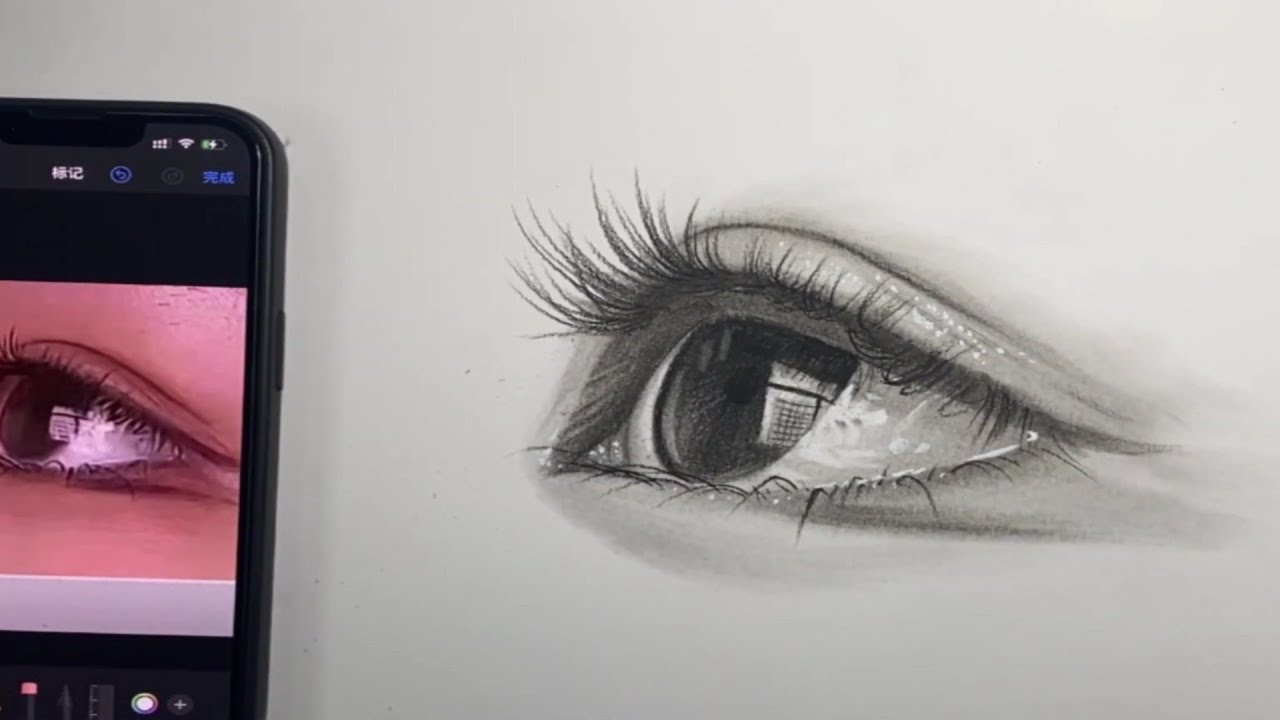 cara menggambar mata realis #menggambar #drawing - YouTube
