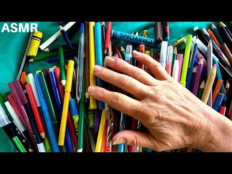 ASMR: Sorting Pencils and Pens - Soft Spoken / Whisper / Gentle Tapping ...