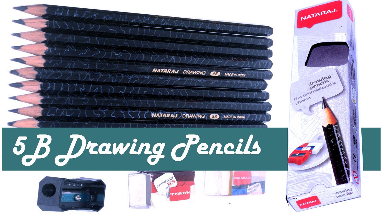 5B Drawing Pencils Set Nataraj Total 12 X Pencils , 1 X Eraser & 1 X ...