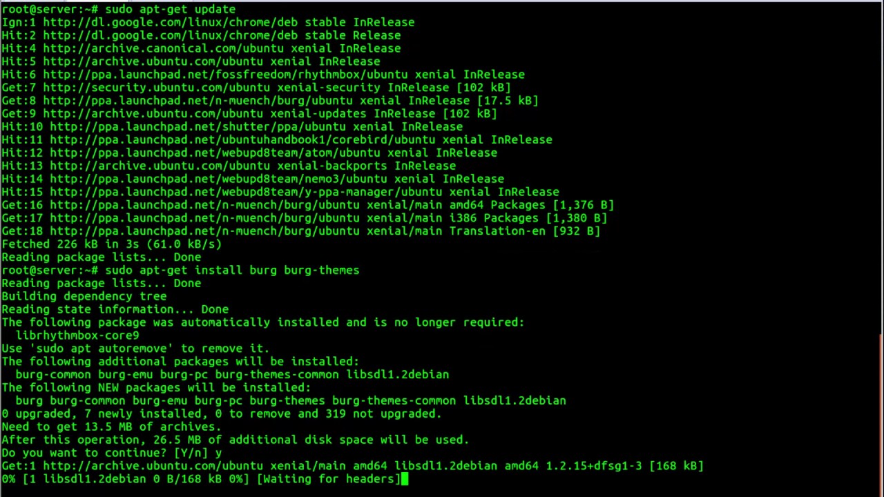 How To Install BURG Boot Loader On Ubuntu 16 - YouTube