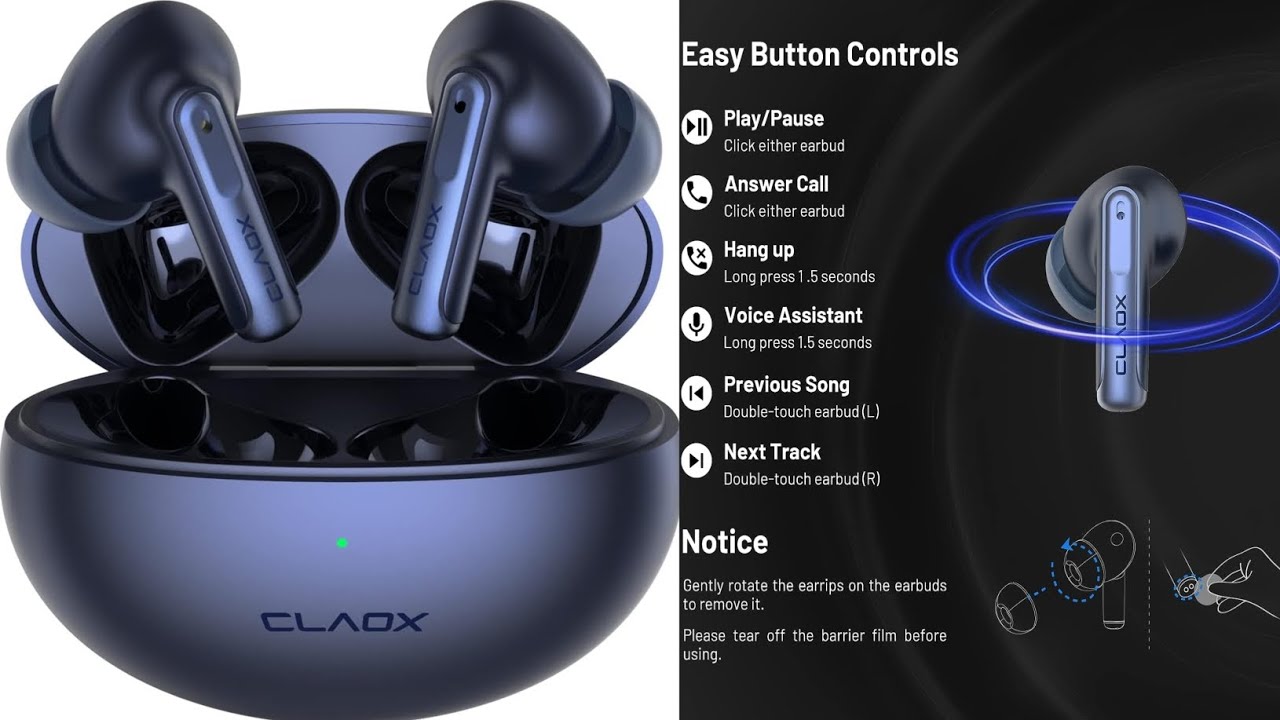 CLAOX Buds Wireless Earbuds || 5.3 Bluetooth Headphones - YouTube