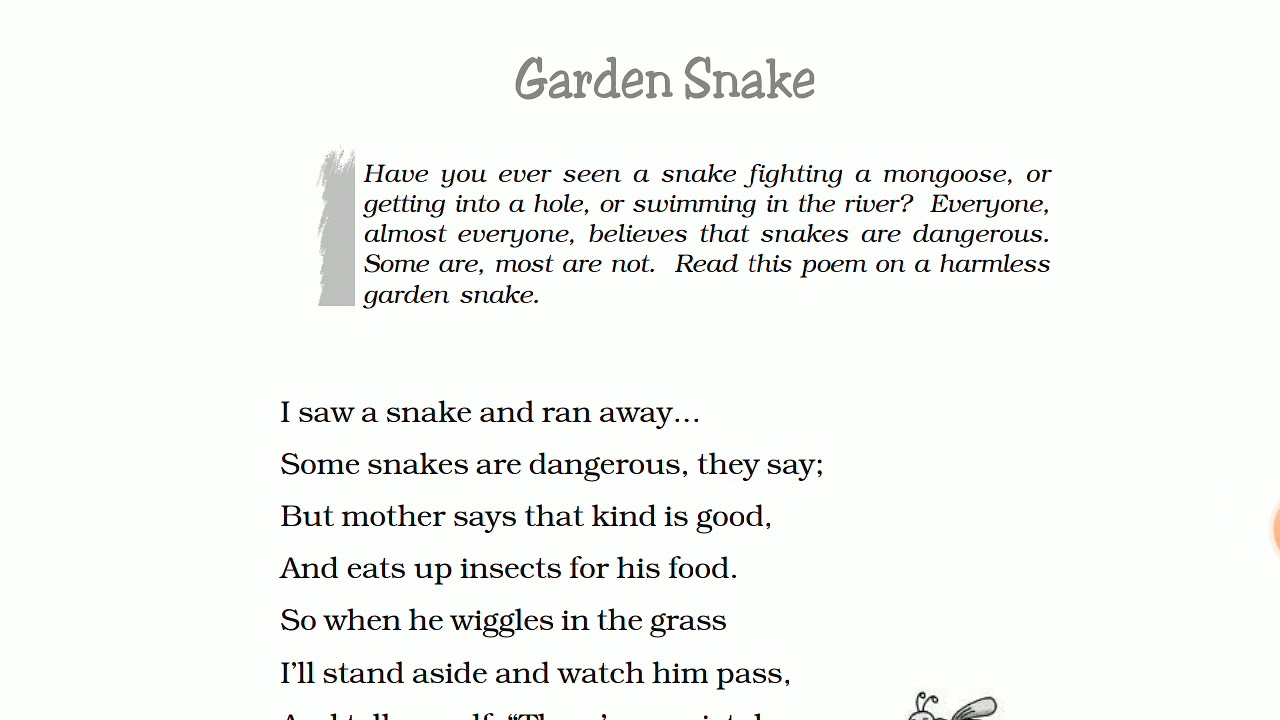 GARDEN SNAKE CLASS 7 ENGLISH NCERT YouTube garden-snake-class-7-english-ncert-youtube