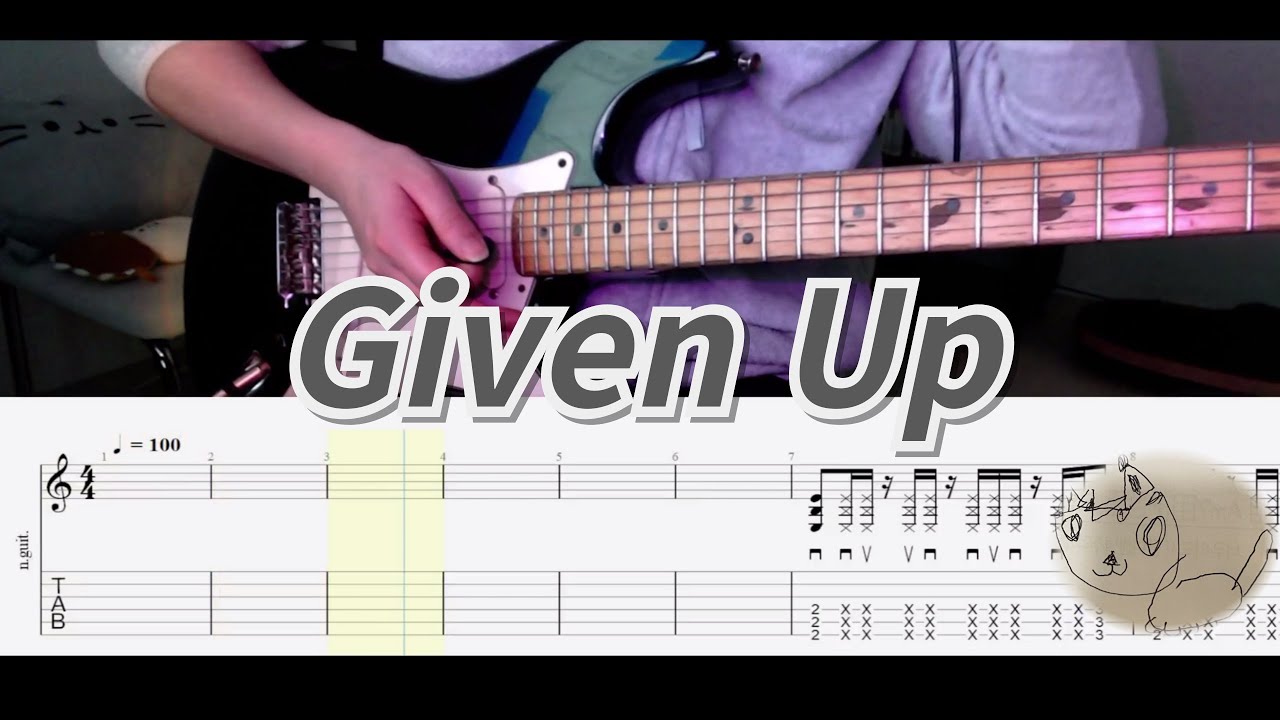 Linkin park - Given up 일렉기타 입문곡 타브 Easy Electric Guitar Tab - YouTube