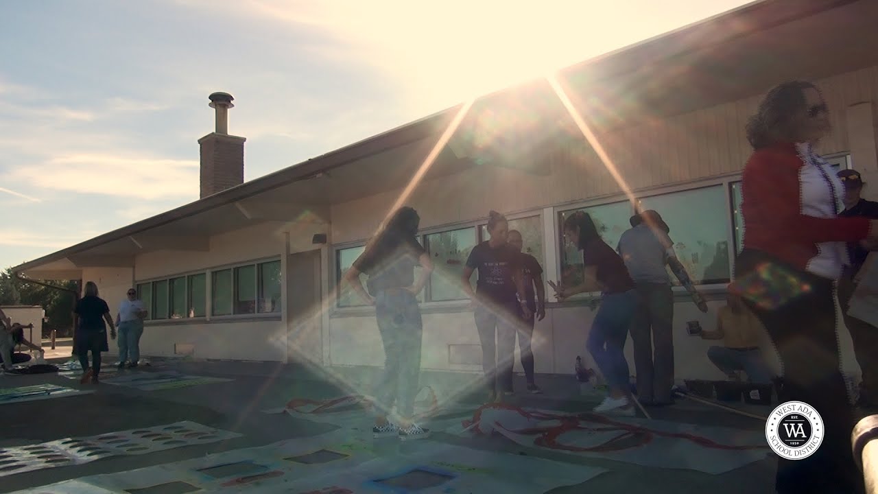 Ustick Elementary Stencil Art - YouTube