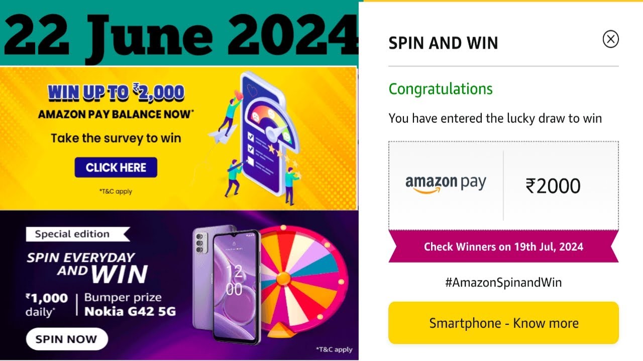 Amazon take the survey to win,Spin & win Quiz Answers Today | Amazon ...