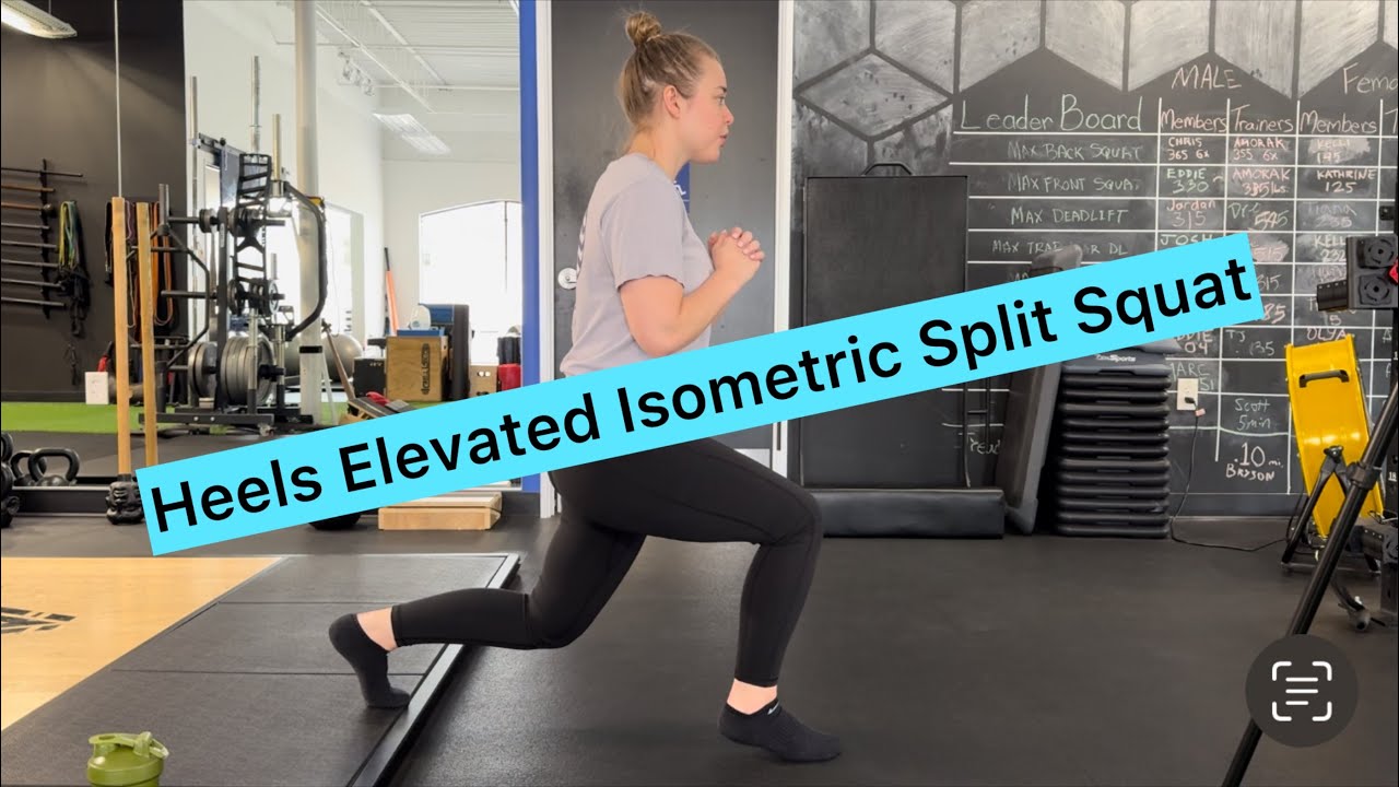 Heels Elevated Isometric Split Squat - Making Tendons Stronger - YouTube