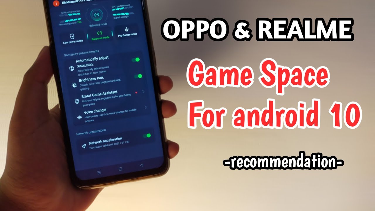 Game Space for android 10, game space oppo, game space realme, game ...