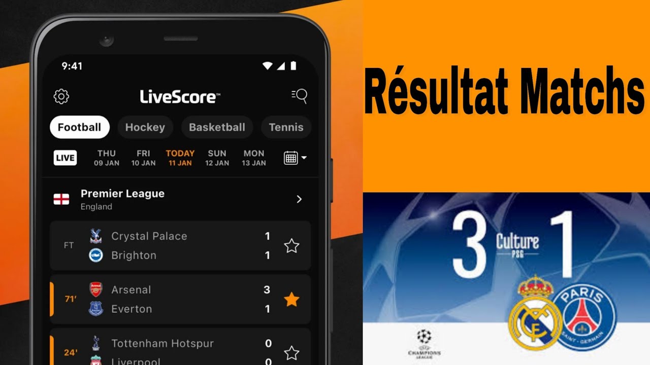 Comment trouver les résultats des matchs via LiveScore - YouTube