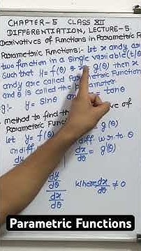 Derivatives of the function in parametric form - YouTube