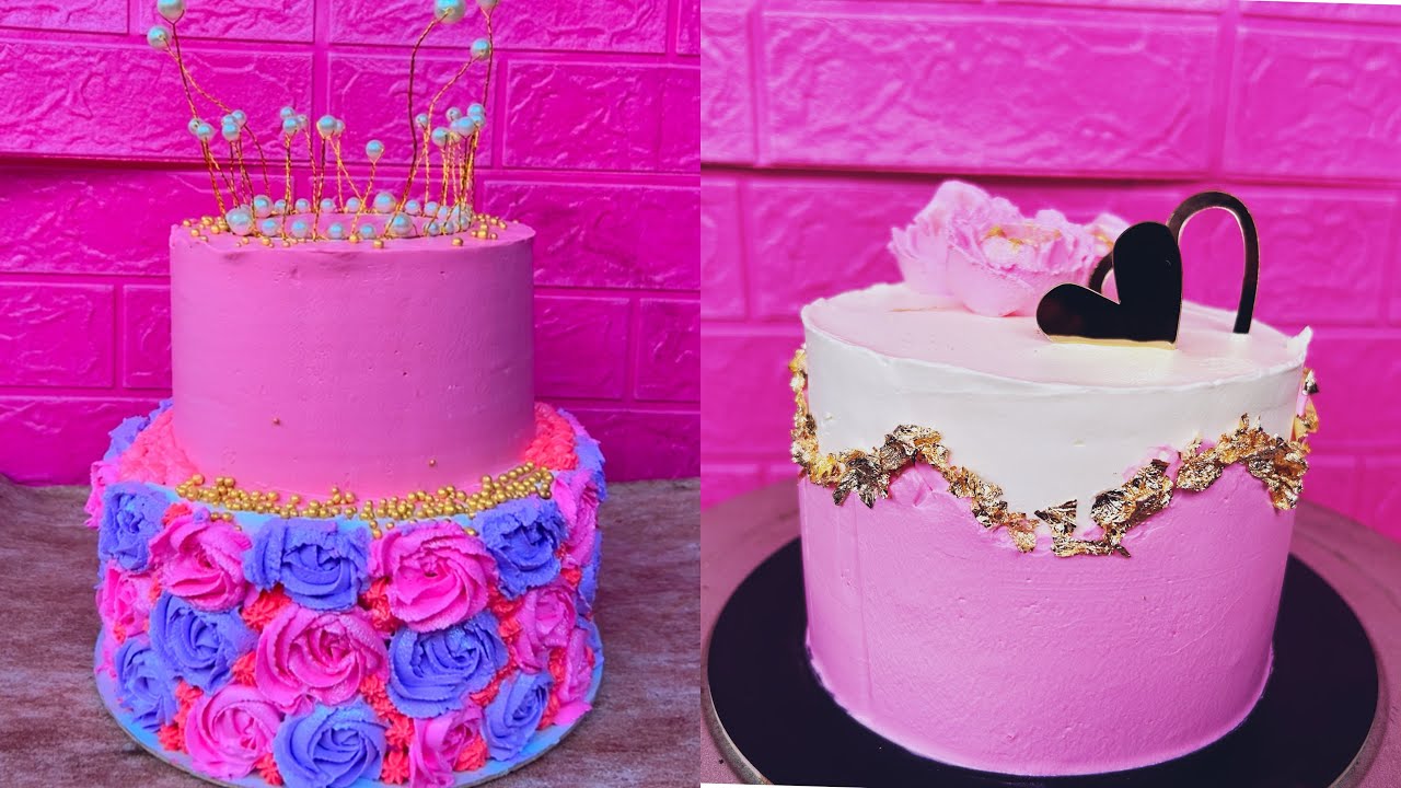 Two cake decorations videos | simple cake decorating for beginners ...