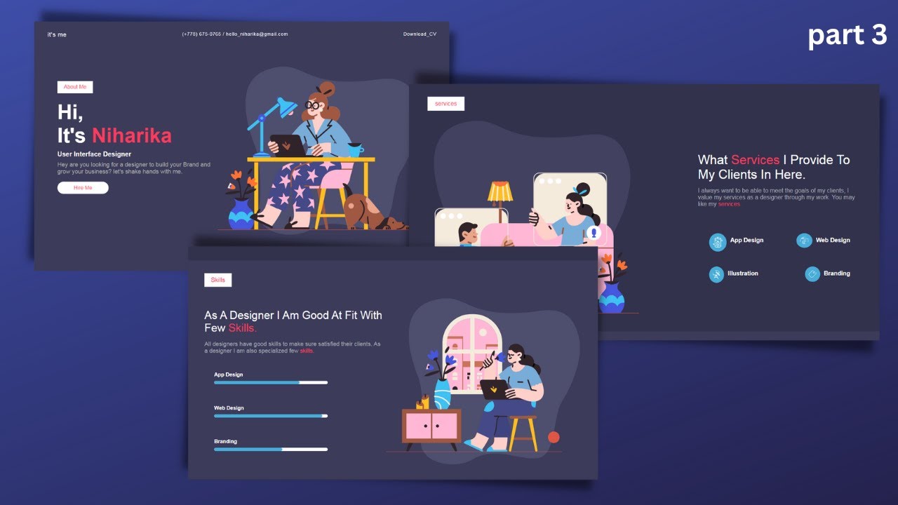 Personal Portfolio Website Using Html And Css Part 3 Portfoliowebsite Portfolio Html Youtube