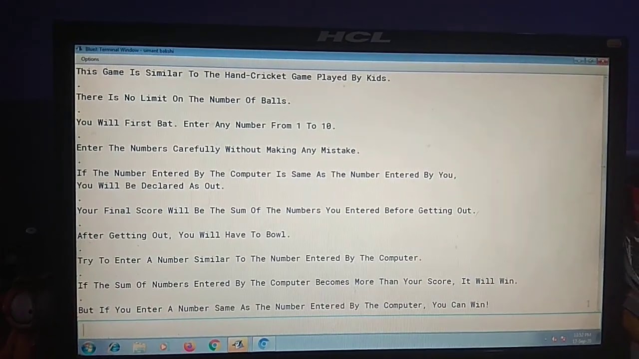 playing hand cricket with computer - YouTube