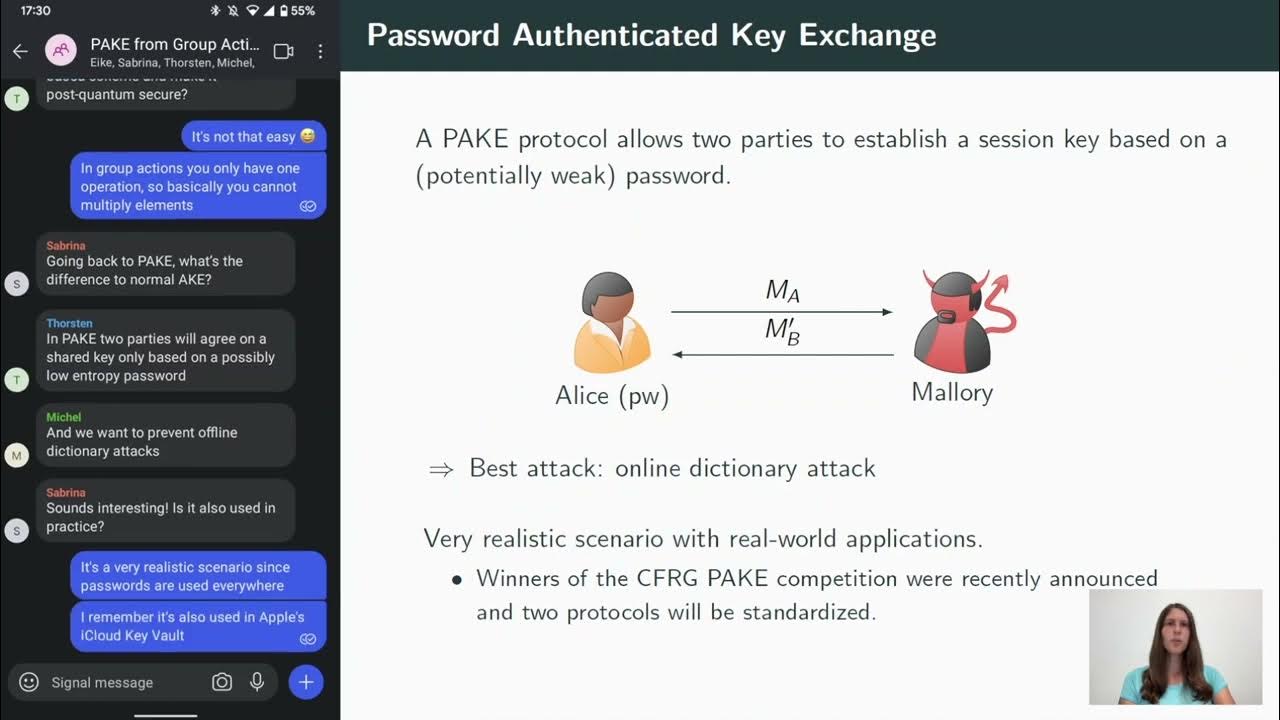 Password-Authenticated Key Exchange from Group Actions - YouTube