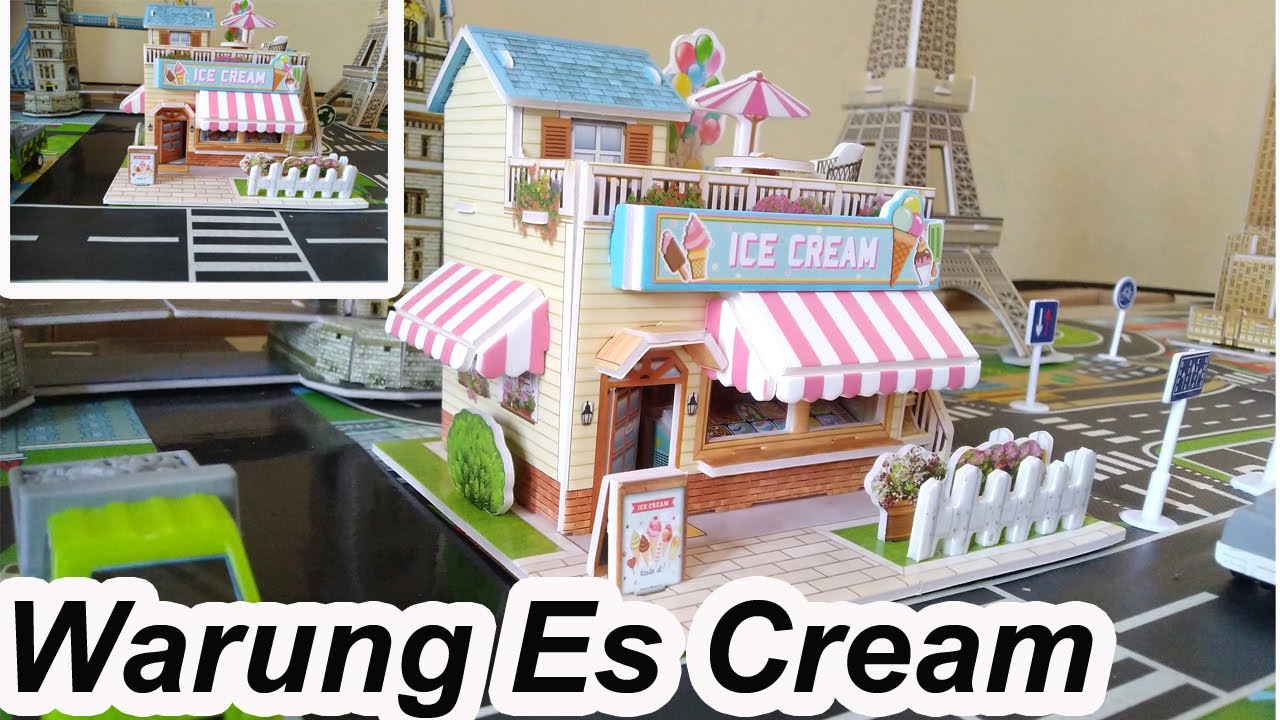 Membangun Toko Es Cream Miniatur | 3D Puzzel DIY - YouTube