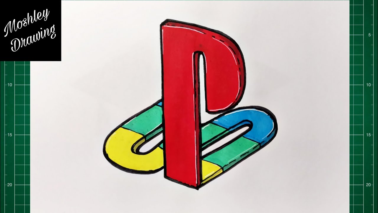 How to Draw Playstation Logo - YouTube