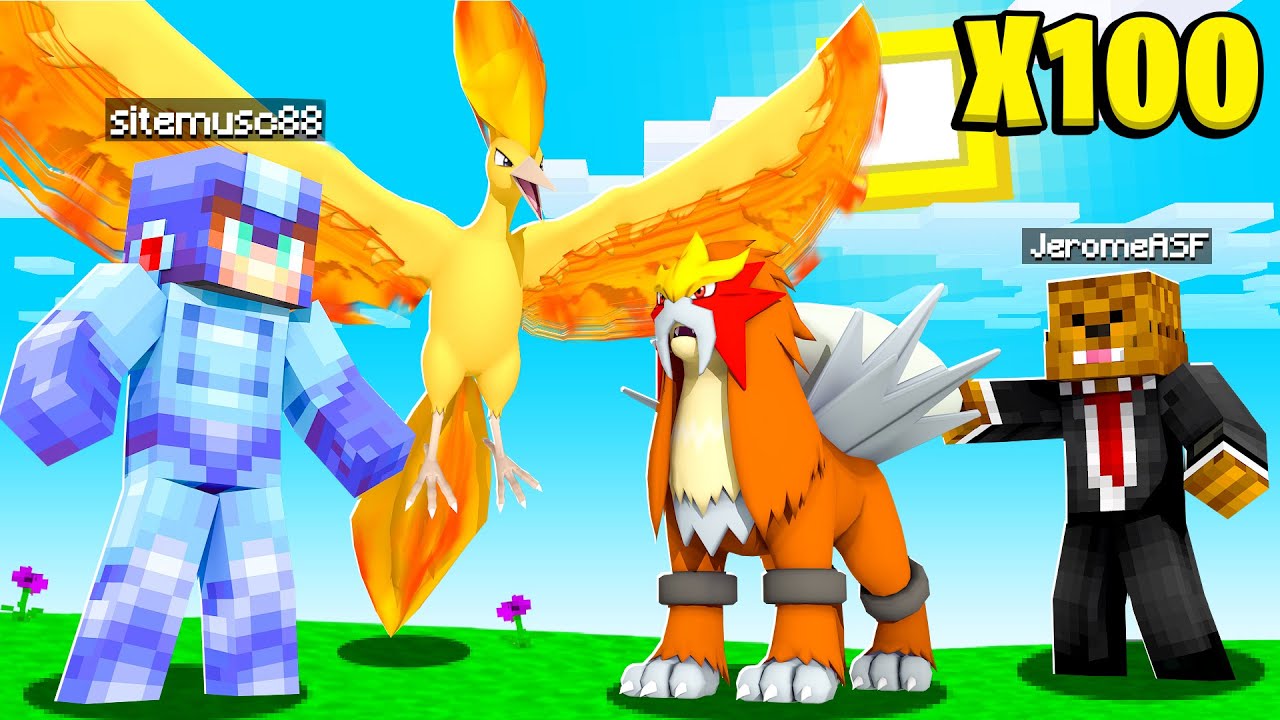 100 VS 100 Pokemon in Minecraft Pixelmon | JeromeASF - YouTube