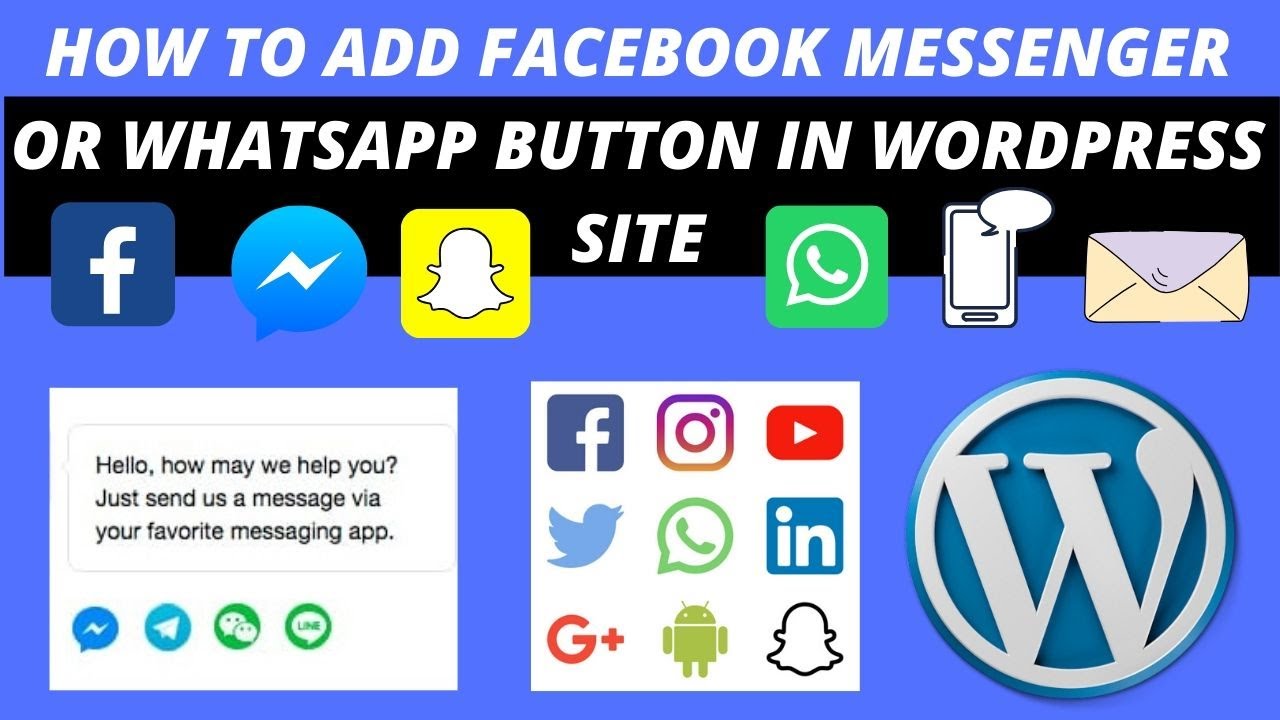 How to add Facebook messenger button || whatsapp button on the ...