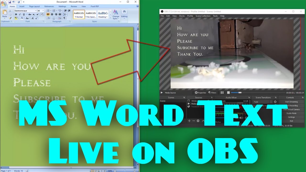 MS Word to OBS - Update real time text (size, font, color) to your ...
