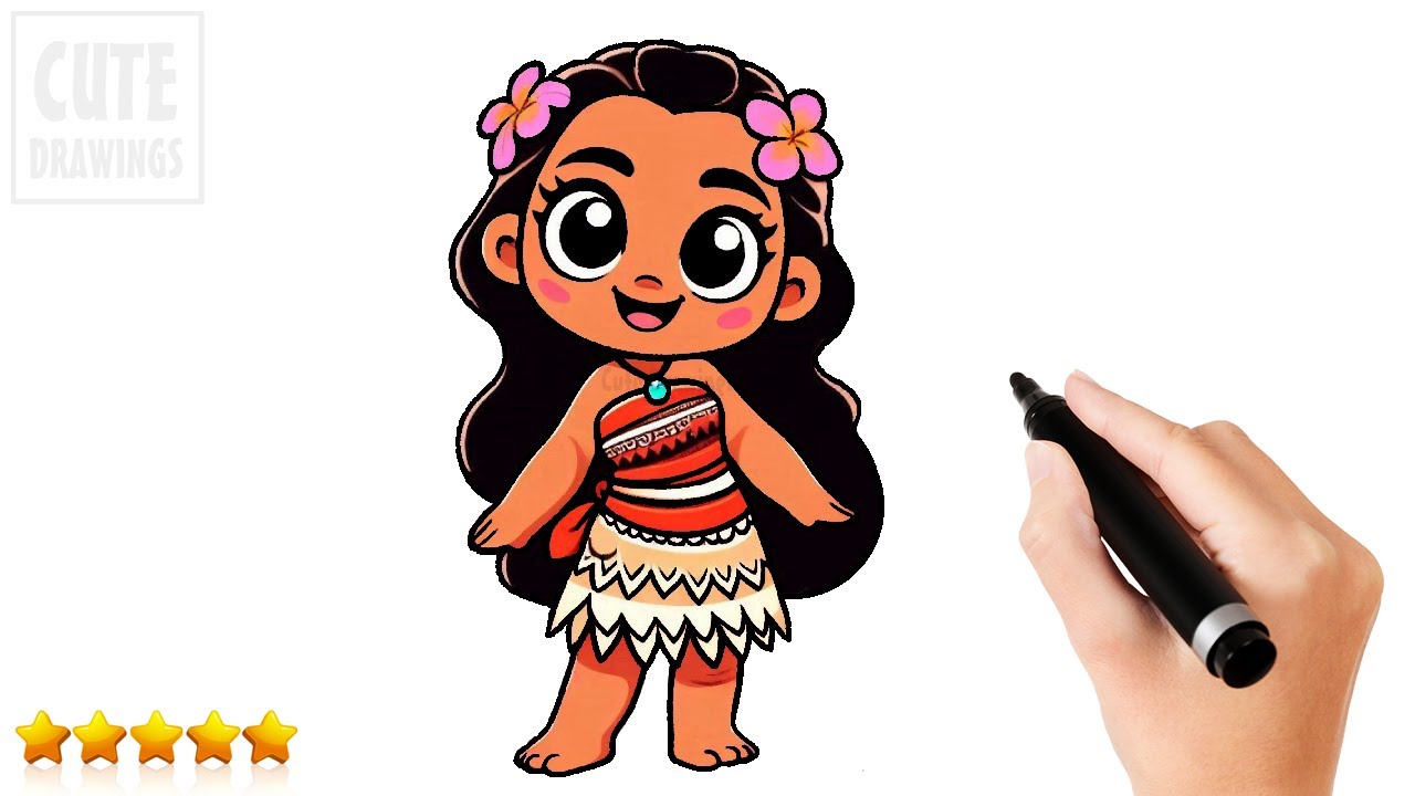 How To Draw Moana Step by Step | Disney Princess - YouTube