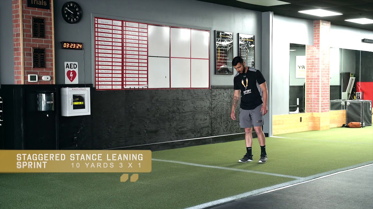 Staggered Stance Leaning Sprint - YouTube