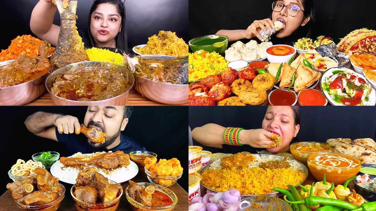 ASMR EATING SPICY BIRYANI, KALIJA, MUTTON CURRY | BEST ONDIAN FOOD ...