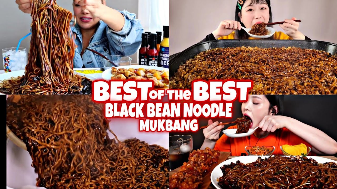 MOST Satisfying BLACK BEAN NOODLES Mukbang Ever 🍜🤤😋 - YouTube