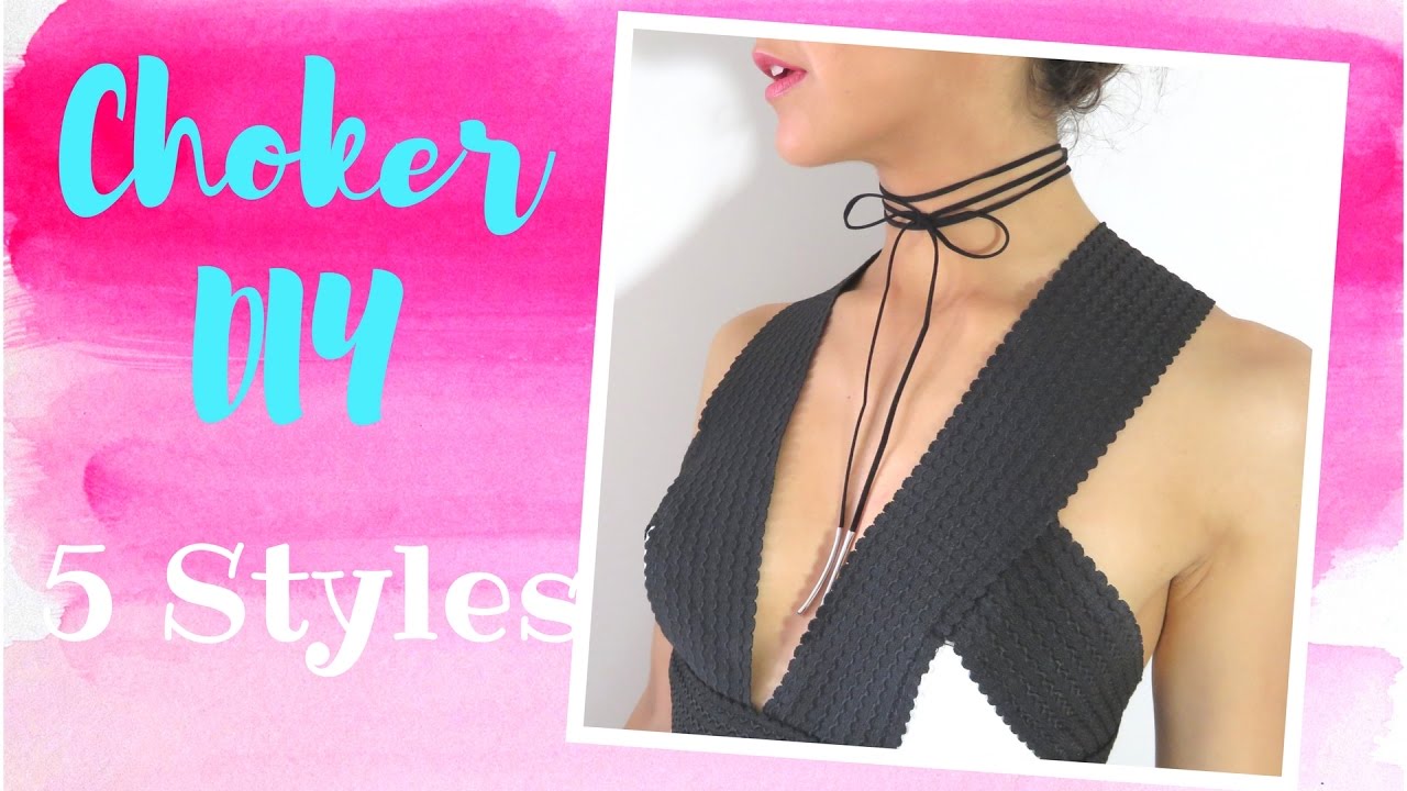 Chokers DIY - How to make 5 chokers easy and super cute!! - YouTube