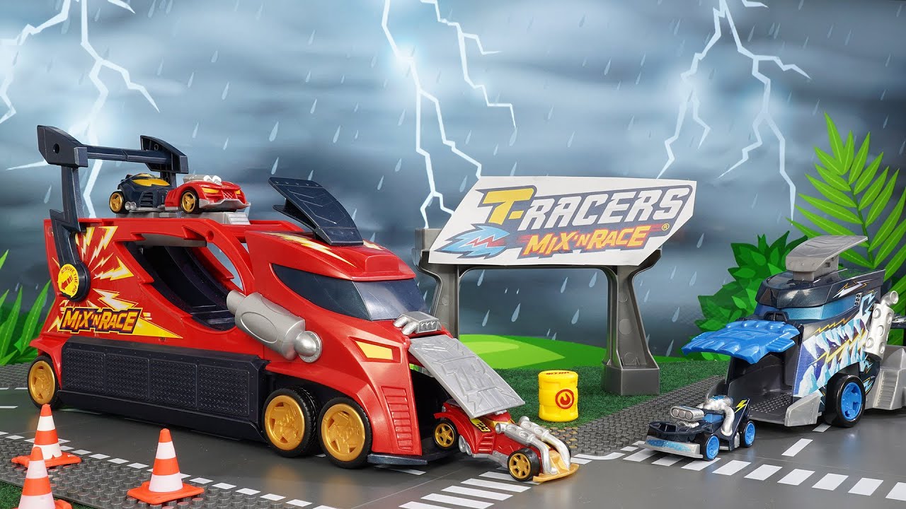 NOWOŚĆ!🚨T-Racers Mix 'N Race 🏎️Thunder Truck🚚 Ice ️& Fire🔥🚛 Wyrzutnie ...