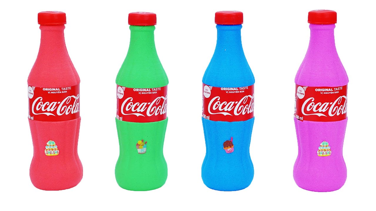 Satisfying Video l How to Make Rainbow Coca Cola with Kinetic Sand Ice ...