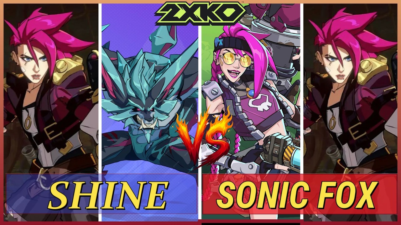 2XKO Sonic Fox(Caitlyn / jinx) vs Shine (Vi / warwick) High Level ...
