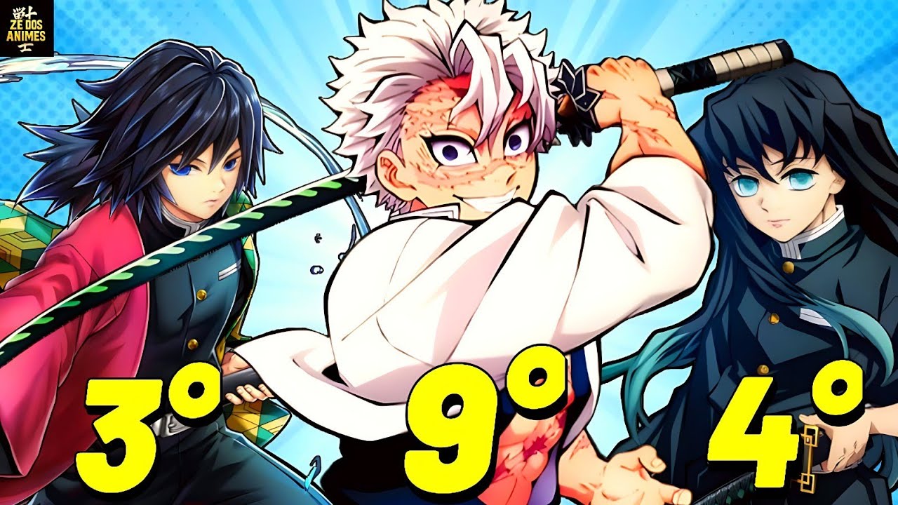 TODOS OS 9 HASHIRAS DE DEMON SLAYER DO MAIS FRACO AO MAIS FORTE (com e ...