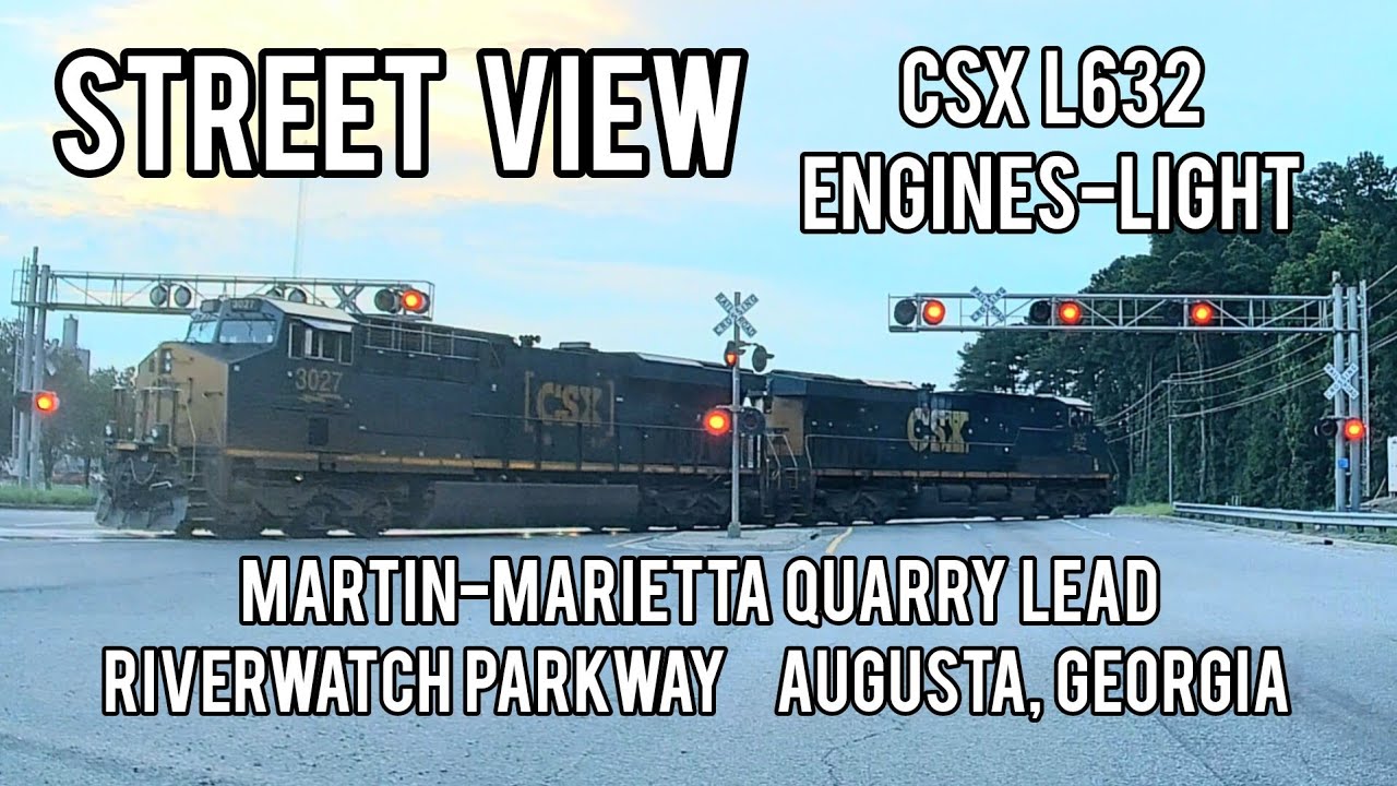 Running Engines-Light into Martin-Marietta Quarry, CSX L632 Augusta ...