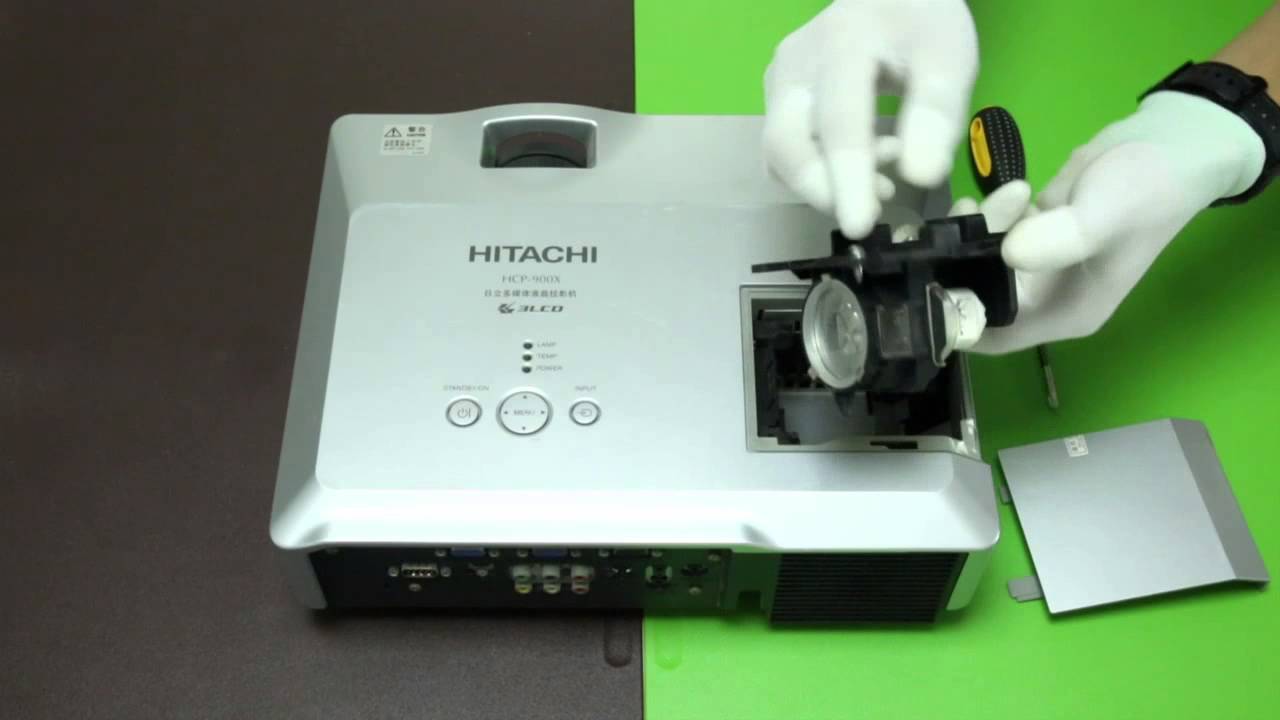 How to replace the projector lamp for HITACHI HCP 900X - YouTube