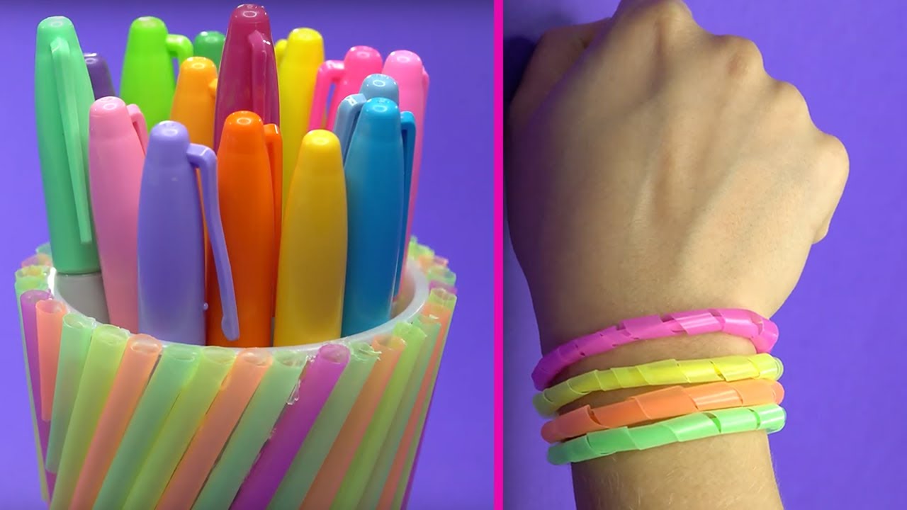 COOL WAYS TO REUSE UNWANTED PLASTIC STRAWS - EZPZ ideas - YouTube