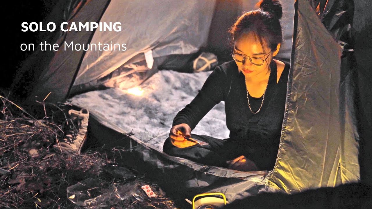 ALONE Camping on Mountains | SOLO Camping, cooking, eating ASMR - YouTube